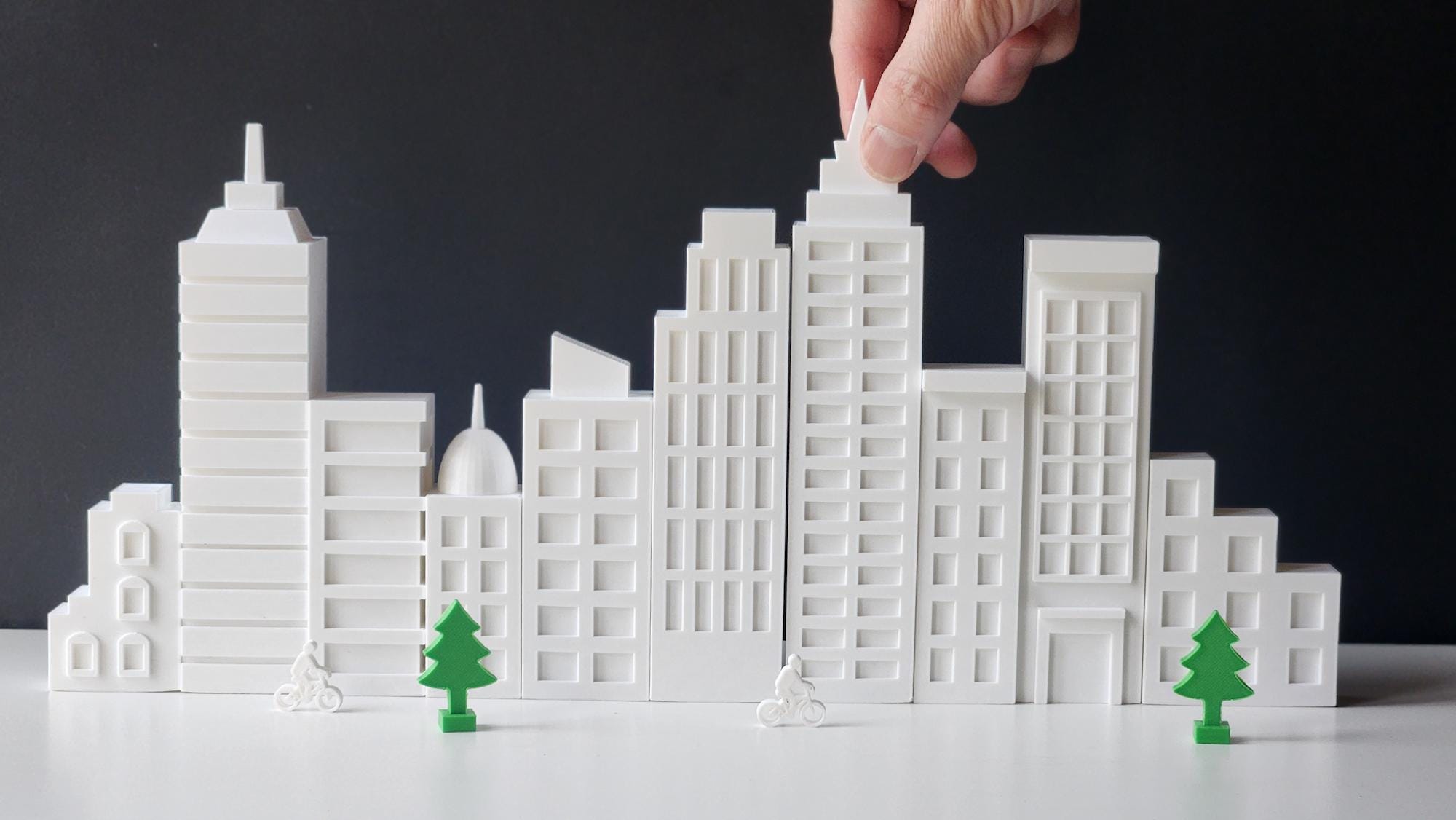 Cityscape Set C: 10 3d-printed Miniature Buildings in Various ...