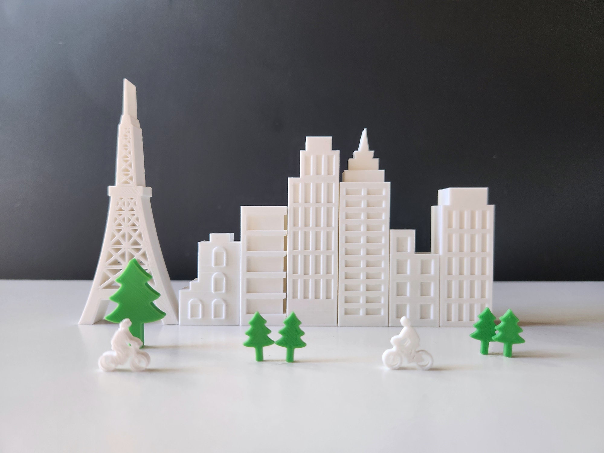 Cityscape Set A: 7 3d-printed Miniature Buildings in Various ...