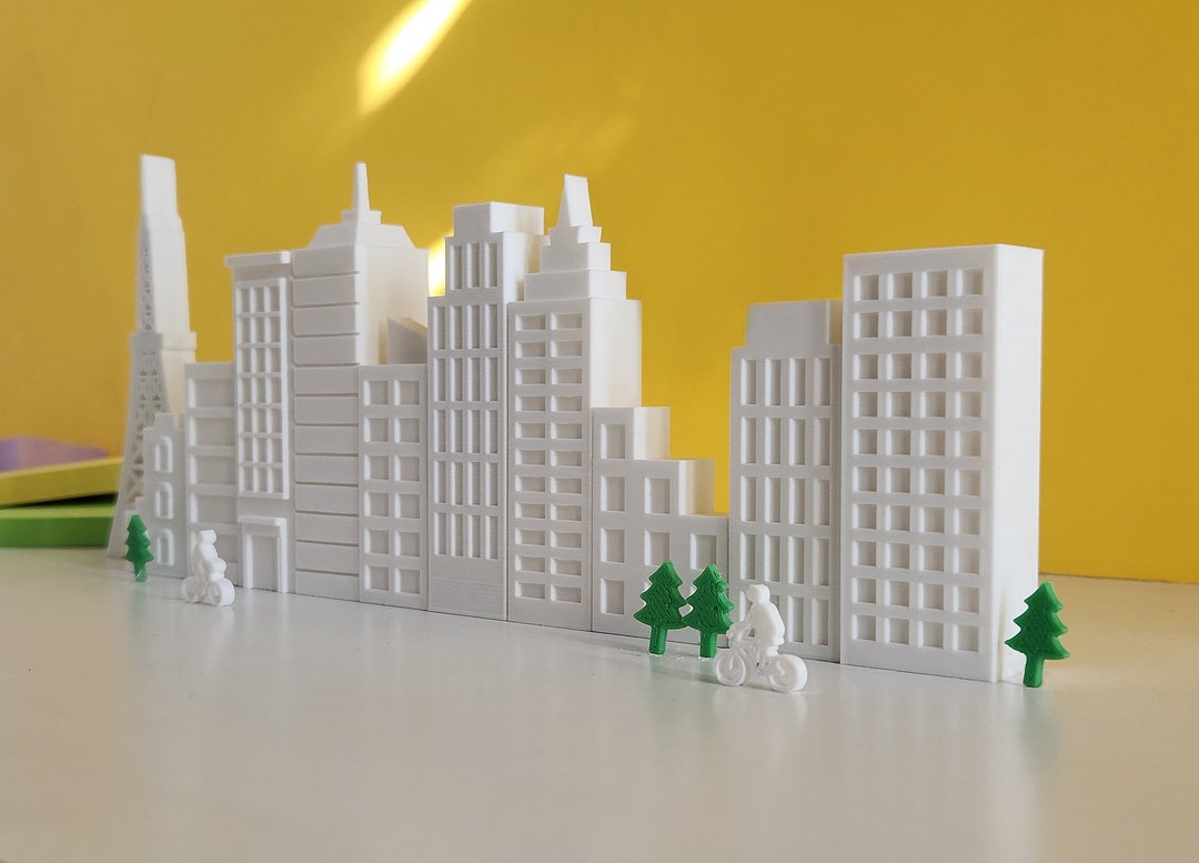 Cityscape Set C: 11 3d-printed Miniature Buildings in Various ...