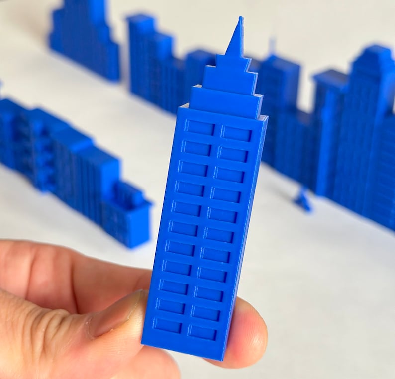Cityscape Set A: 7 3d-printed Miniature Buildings in Various ...