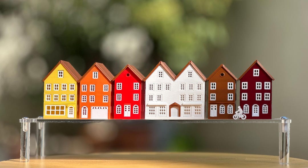 Miniature Houses Set - 6 Bergen Norway Homes With Bonus Leds - Etsy