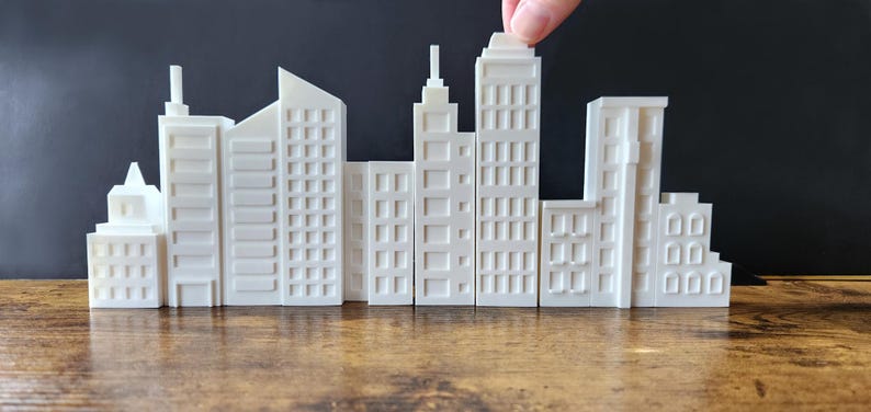 Cityscape Set D: 10 3d-printed Miniature Buildings in Various ...