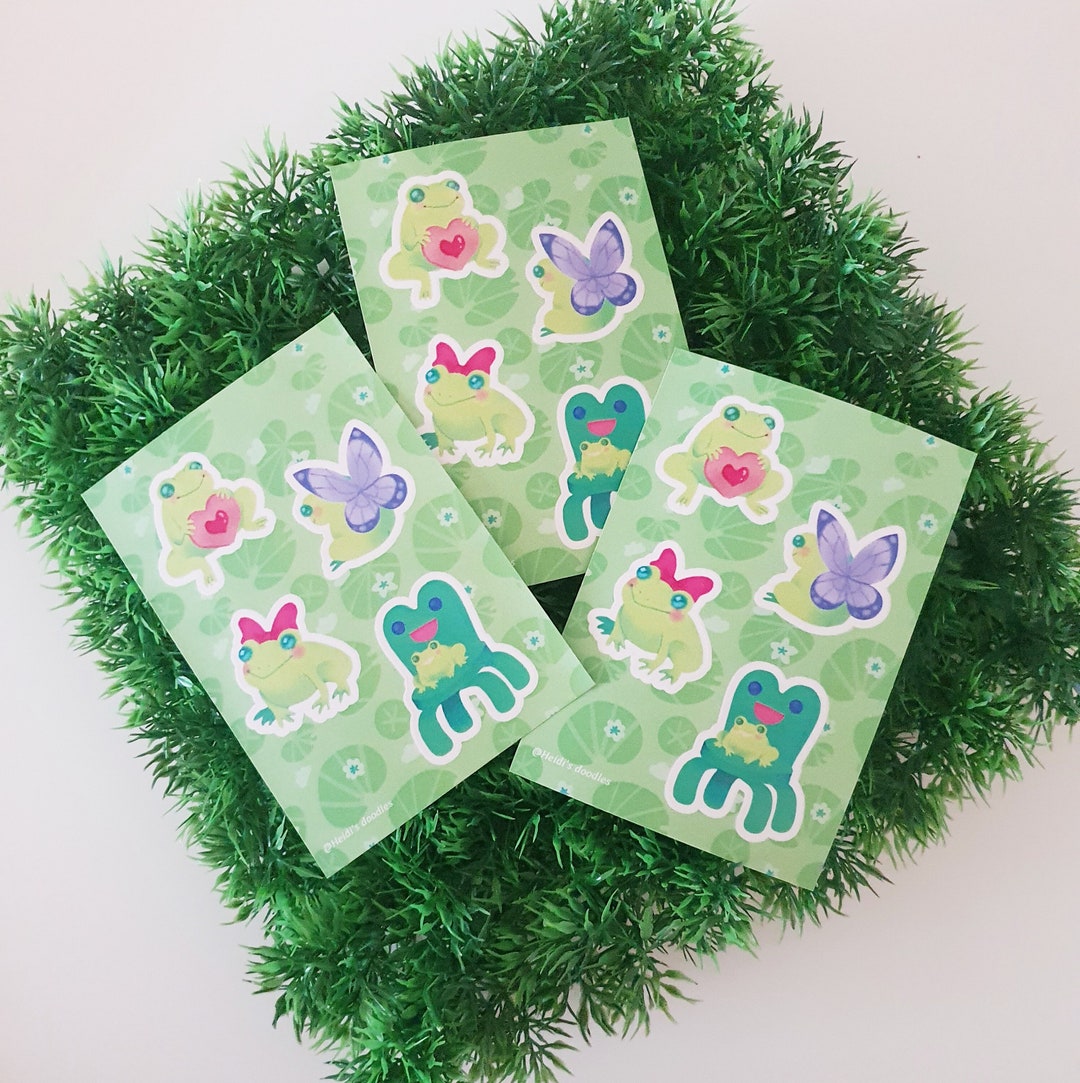 Sticker Sheet Decal, Frogs, Toads, Green, Swamp, - Etsy