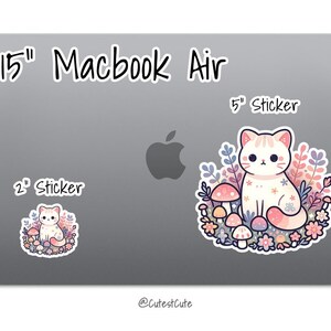Cute Cat Sticker Vinyl, Sitting, Funny Cat Sticker for Laptop Water Bottle Phone Car Cute Animal ...