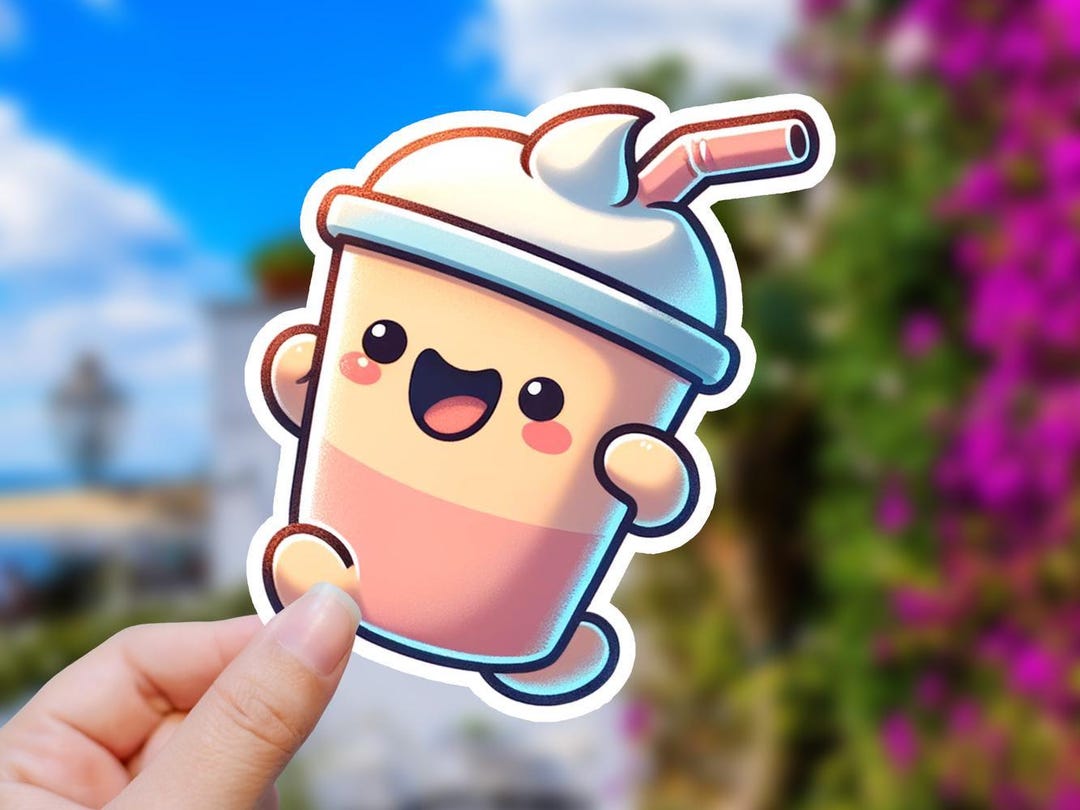Cute Milkshake Sticker Vinyl, Design Without, Funny Milkshake Sticker ...