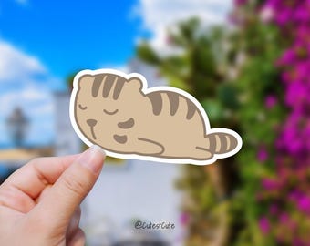 Cute Sleeping Cat Sticker - Etsy