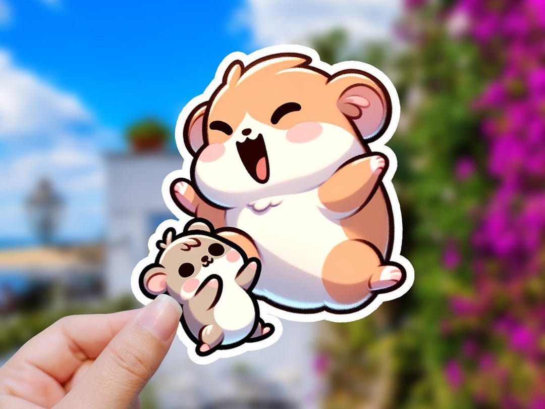 Cute Hamster Sticker Vinyl, and Mouse, Funny Hamster Sticker for Laptop ...