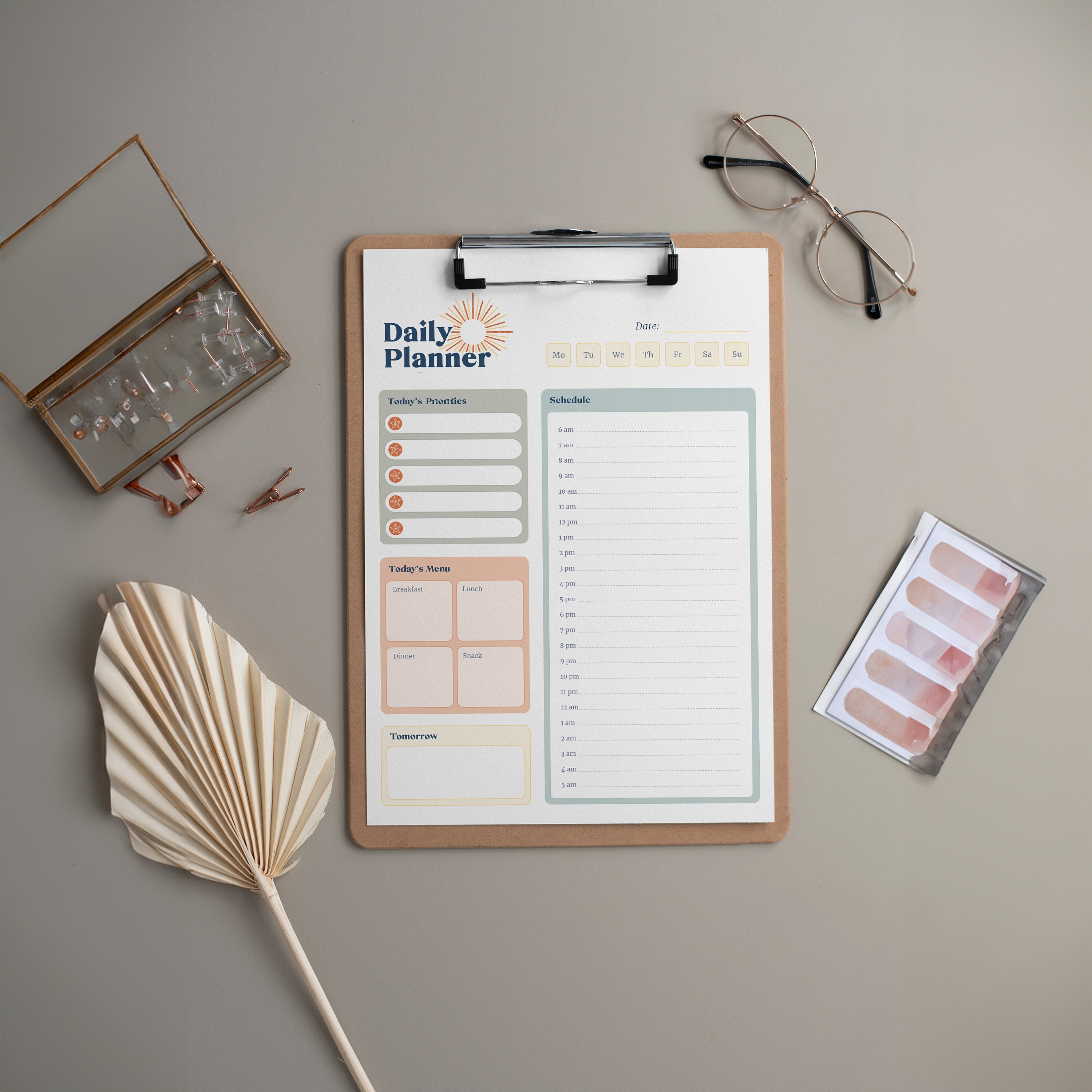 Daily Planner, Easy to Use, Letter and A4 Size Printable, Digital Pdf ...