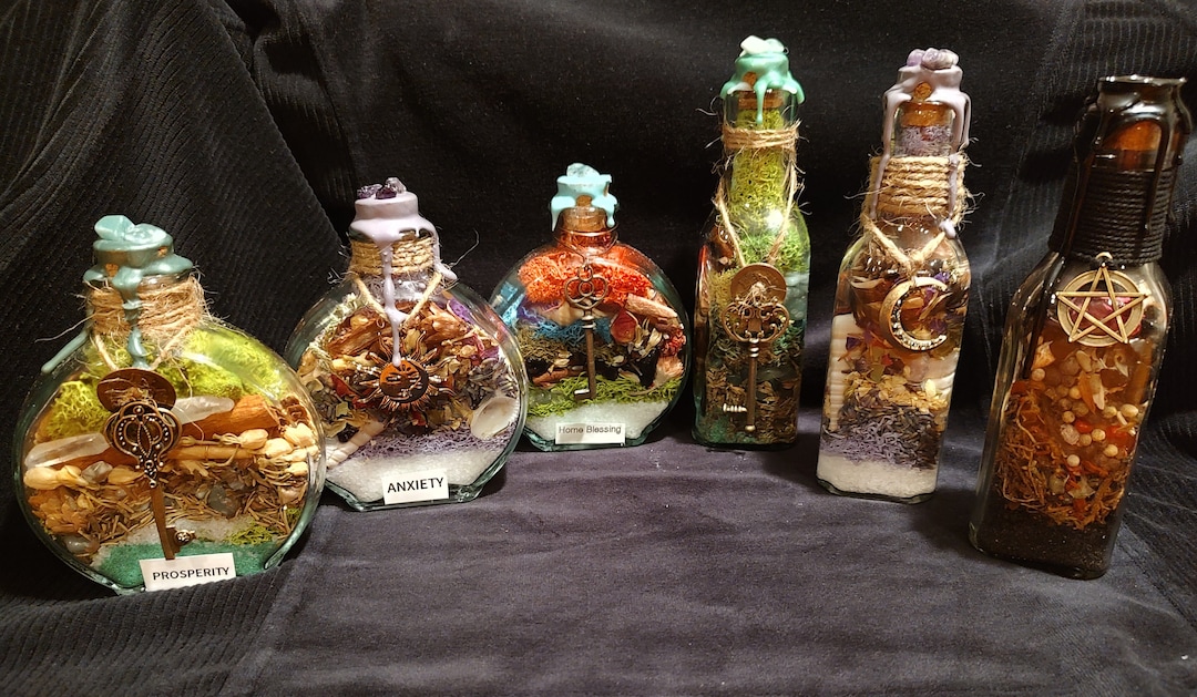 Witch Bottle Medium Spell Bottles Intention Bottle - Etsy
