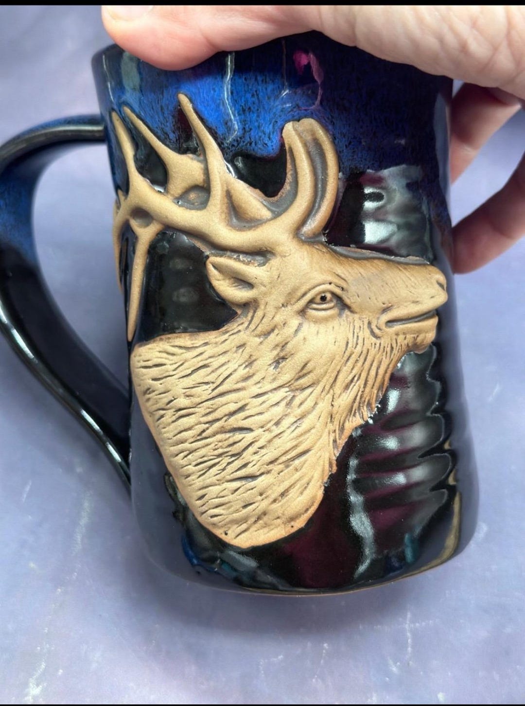 Always Azul Elk Wildlife Art Pottery Mug Made in Colorado Marked ...