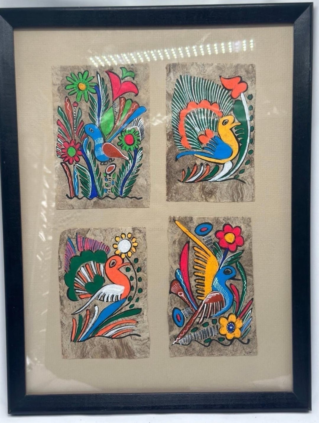 Folk Art on Amate Paper From Bark Beautifully Framed Mexican Mexico ...
