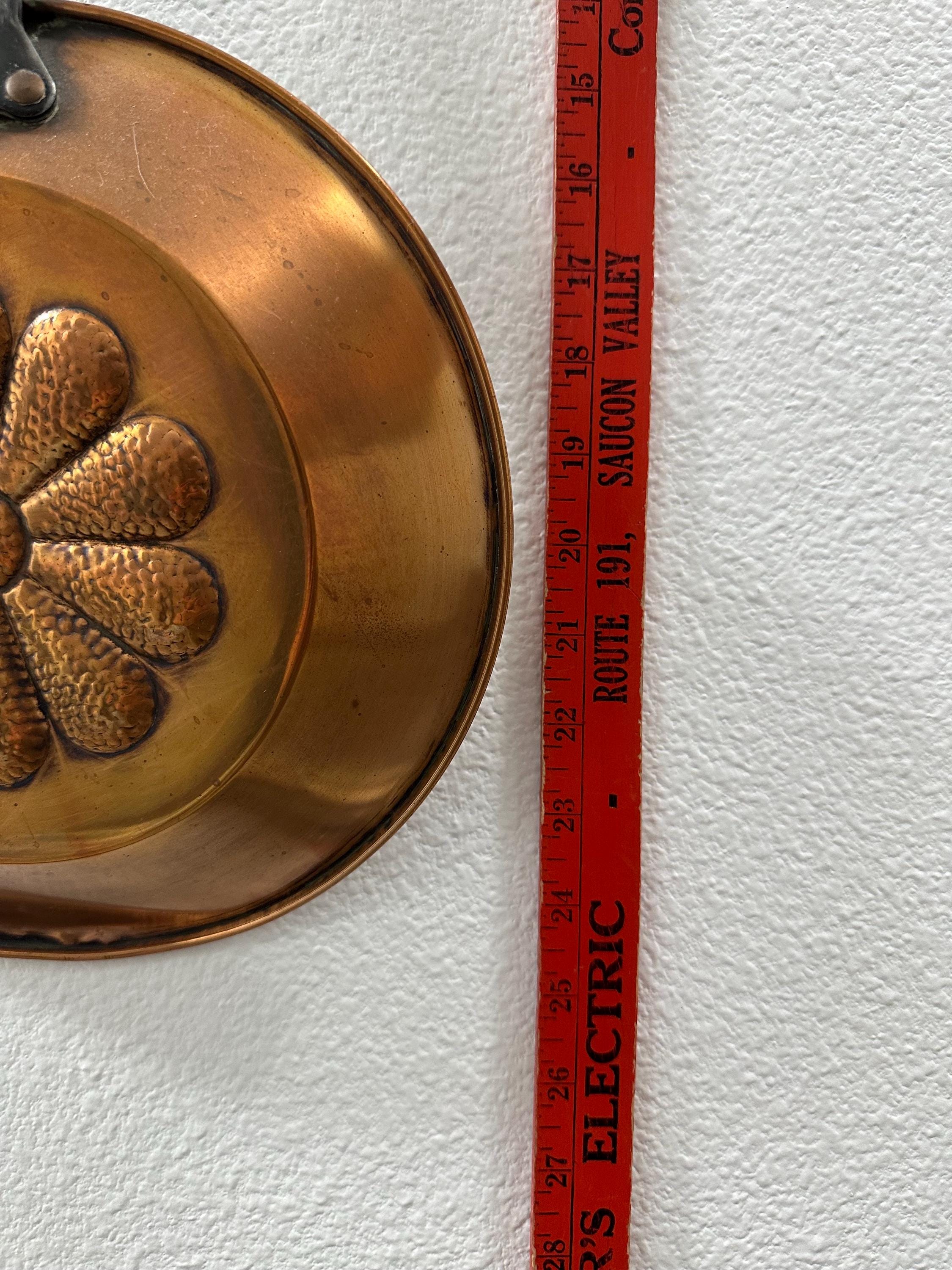 Vintage Copper Hearth Pan: Flower Ladle With Cast Iron Handle - Etsy