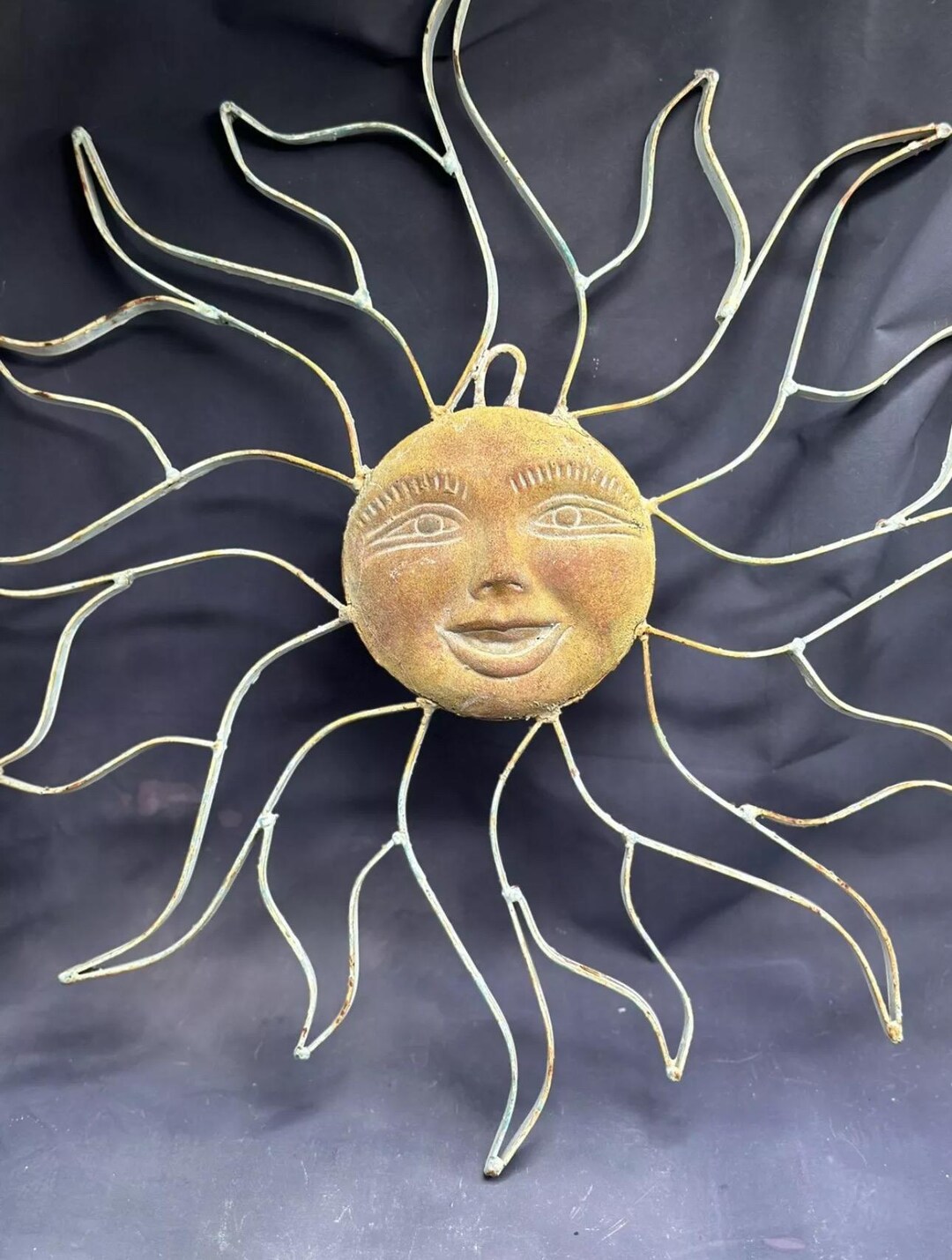 Vintage Metal Terracotta Smiling Sun Wall Art Unique Design Garden - Etsy