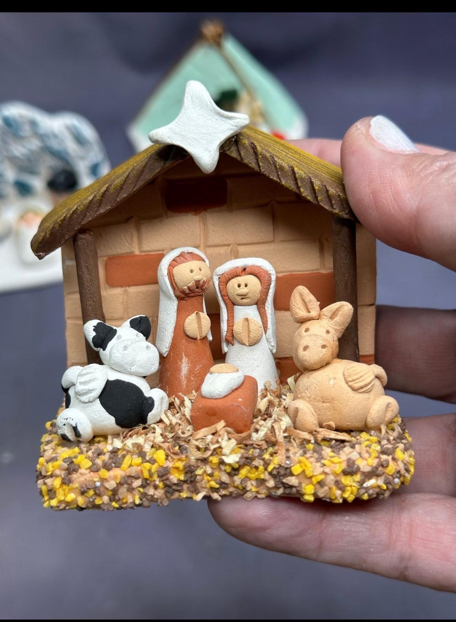 Vintage Art Pottery 4 Nativity Collection Nordic, German Baby Jesus ...