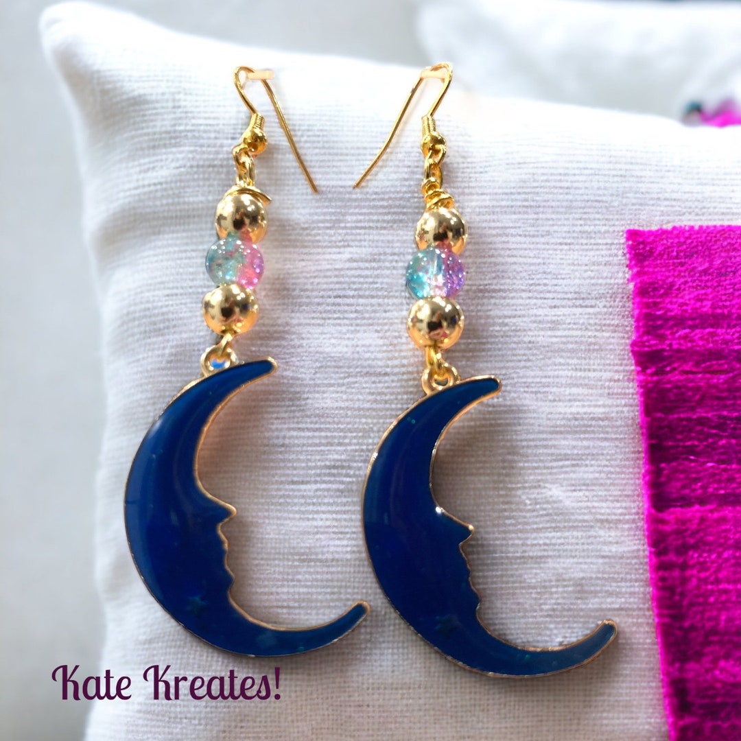 WITCHY MAGIC EARRINGS Glinda the Good Witch Crescent Moon - Etsy