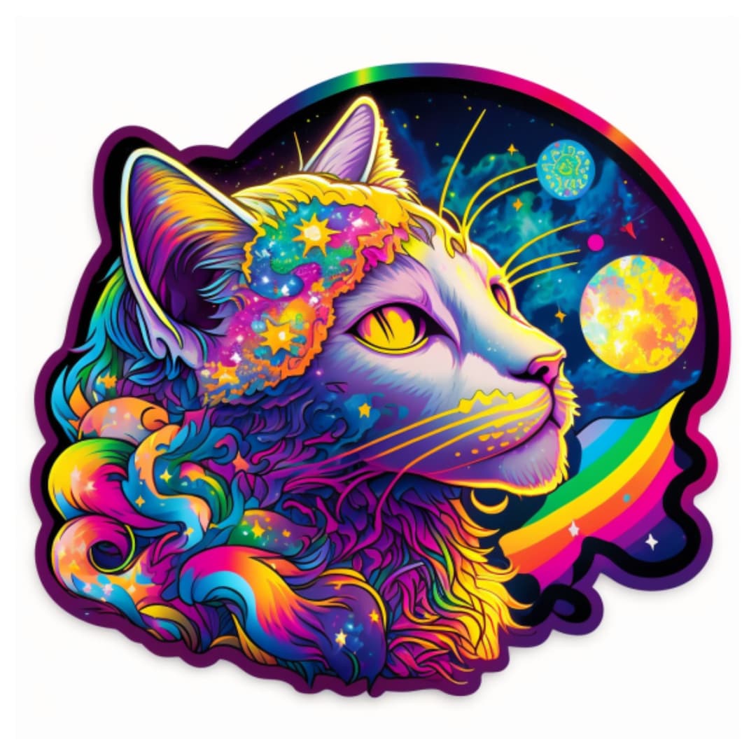 Cosmic Kitty Cat Sticker III - Etsy