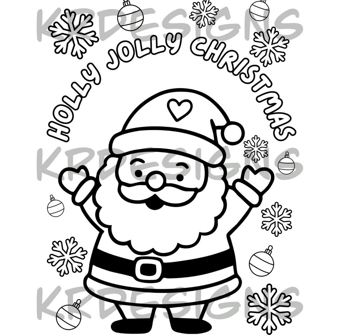 Holly Jolly Christmas Coloring Page – Printable Activity (PDF) - Etsy