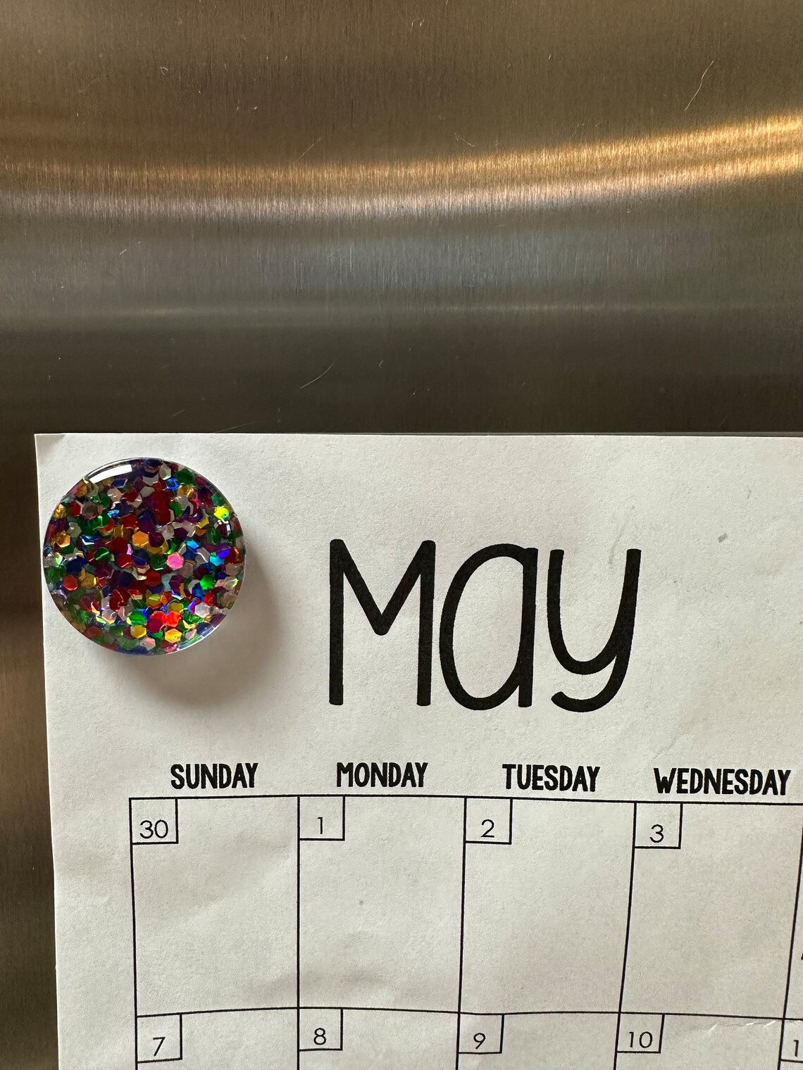 Multi-colored Glitter Glass Magnet- Set of 4 - Etsy