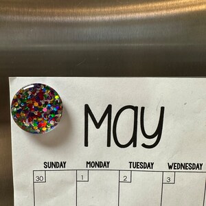 Multi-colored Glitter Glass Magnet- Set of 4 - Etsy