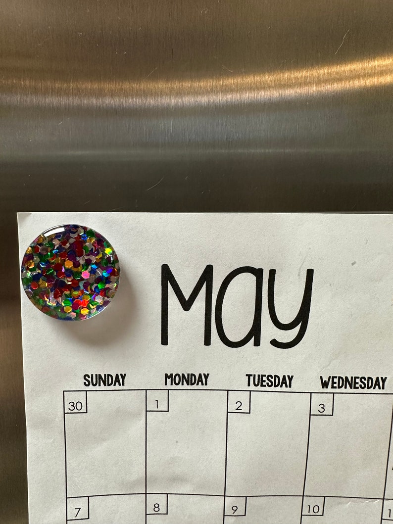 Multi-colored Glitter Glass Magnet- Set of 4 - Etsy