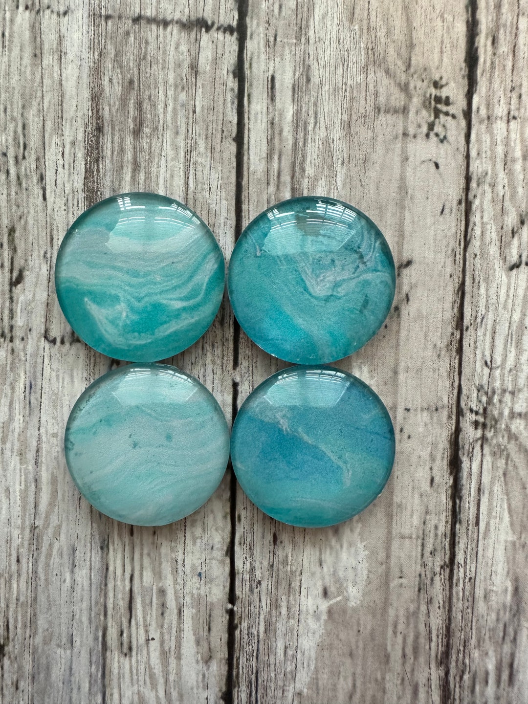 Blue Watercolor Glass Magnets- Set of 4 - Etsy