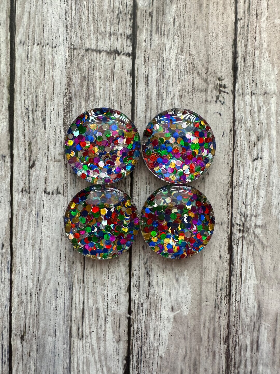 Multi-colored Glitter Glass Magnet- Set of 4 - Etsy