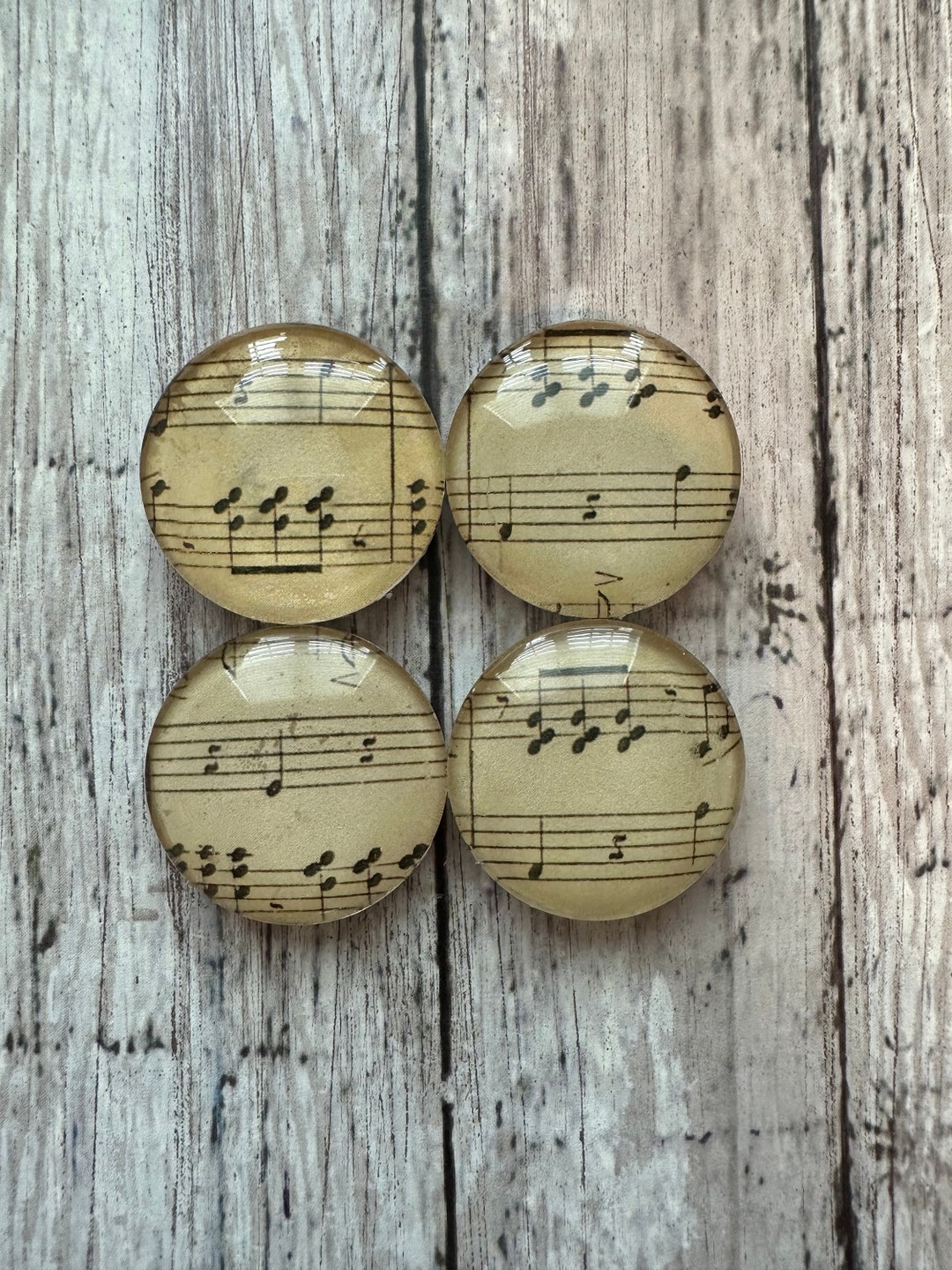 Music Note Glass Magnet- Set of 4 - Etsy