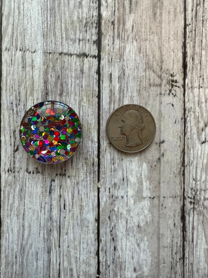 Multi-colored Glitter Glass Magnet- Set of 4 - Etsy