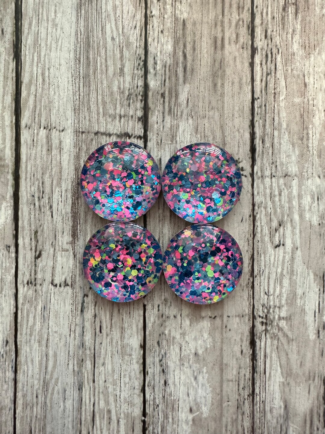 Pink Glitter Glass Magnet- Set of 4 - Etsy