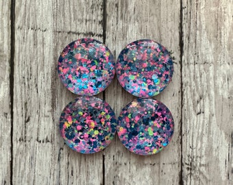 Multi-colored Glitter Glass Magnet- Set of 4 - Etsy