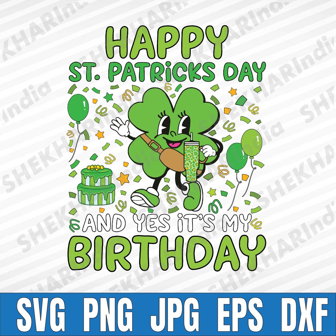 Happy St Patricks Day Birthday Shamrock Dab Bday Party Kids Svg, Happy St Patricks'day It's My ...