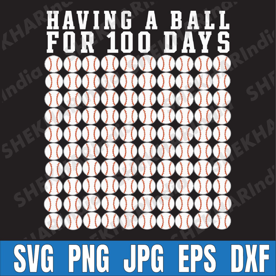 Baseball 100 Days of School Svg, 00th Day of School Svg, 100 Days ...