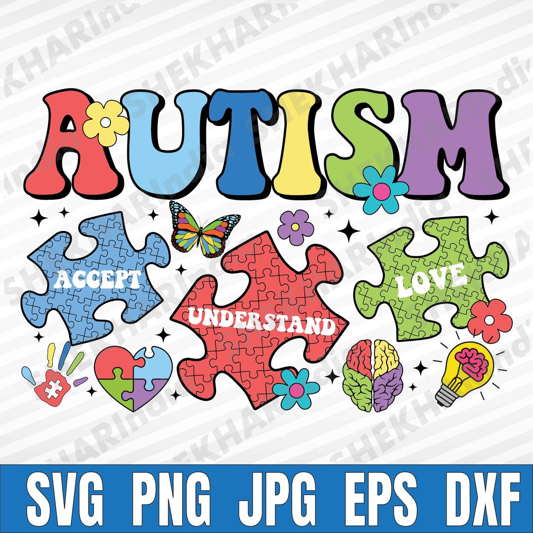 Retro Autism Svg, Autism Awareness Svg, Retro Autism Accept Understand ...
