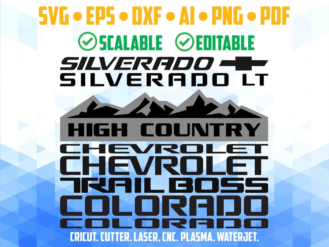 Clean Silverado High Country Logo Scalable Vector Pack for Cutter ...