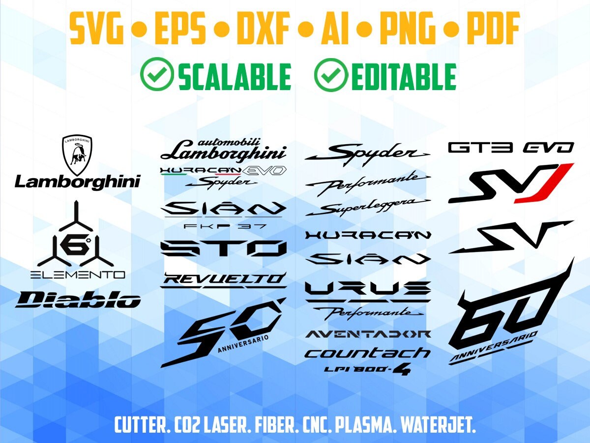 Clean Lambo Aventador Sian Urus Revuelto Huracan Logo Scalable Vector ...