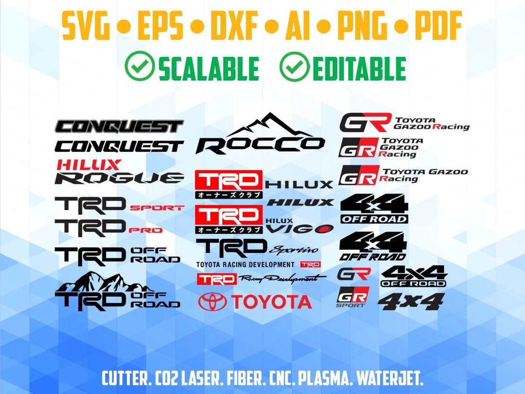 Toyota TRD GR Hilux Logo Vector Pack (svg, Eps, Dxf, Ai, Png, Pdf) - Etsy