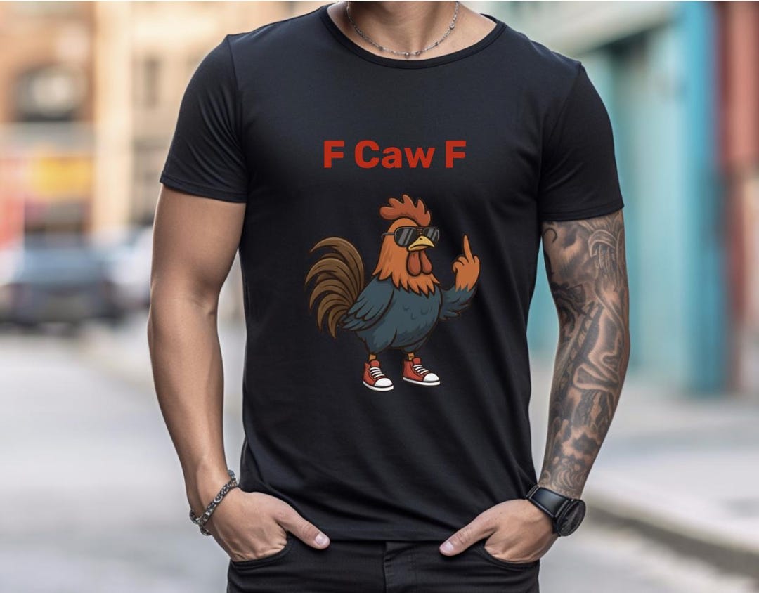 Funny Rooster Middle Finger Graphic T-shirt - Etsy
