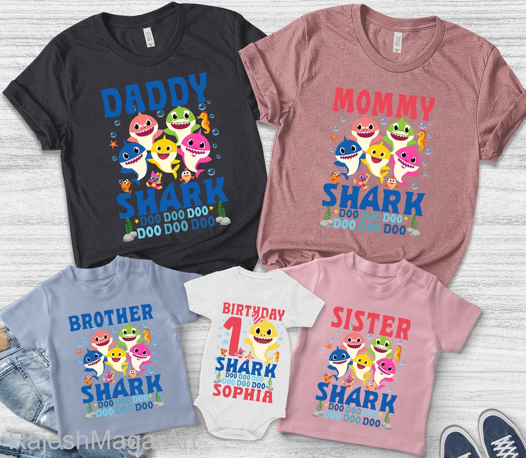 Custom Family Baby Shark Birthday Shirts Baby Shark Matching - Etsy