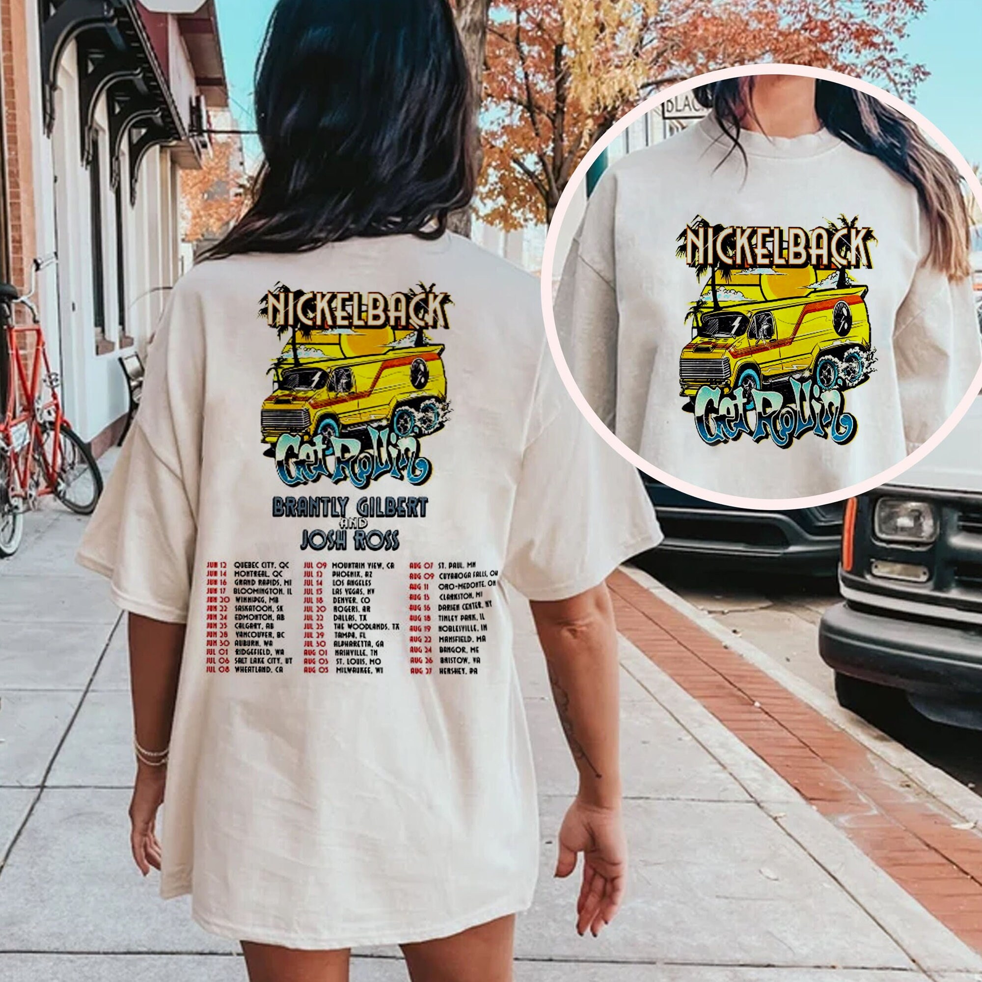 Nickelback Music Shirt, Merch Vintage Get Rollin' Tour 2023 Tickets ...