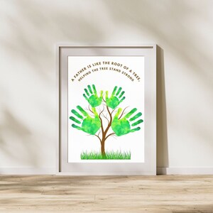 Father's Day Printable Handprint Template | Tree Handprint | DIY ...