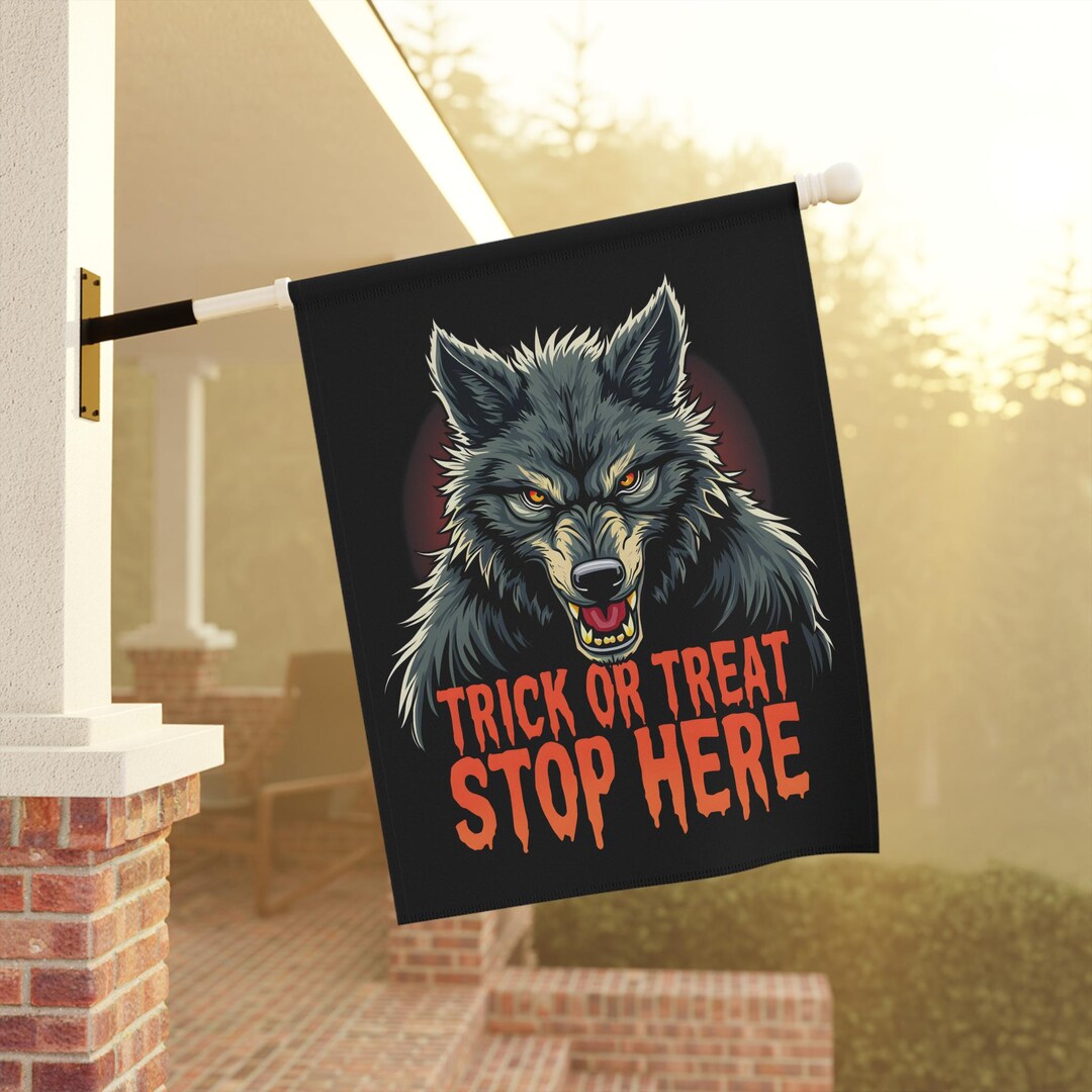 Halloween Yard Sign, Werewolf Yard Sign, Trick or Treat Stop Here ...