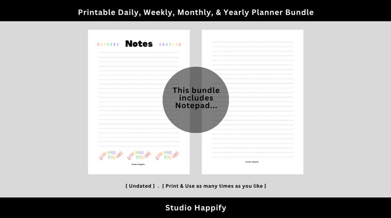 Rainbow Planner, Printable Daily, Weekly, Monthly, & Yearly Planner ...