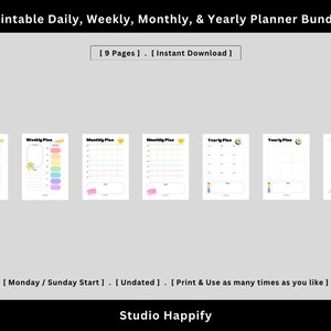 Rainbow Planner, Printable Daily, Weekly, Monthly, & Yearly Planner ...