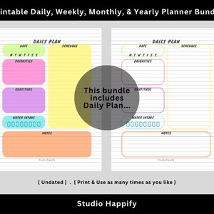 Colorful Neon Planner, Printable Daily, Weekly, Monthly, & Yearly ...