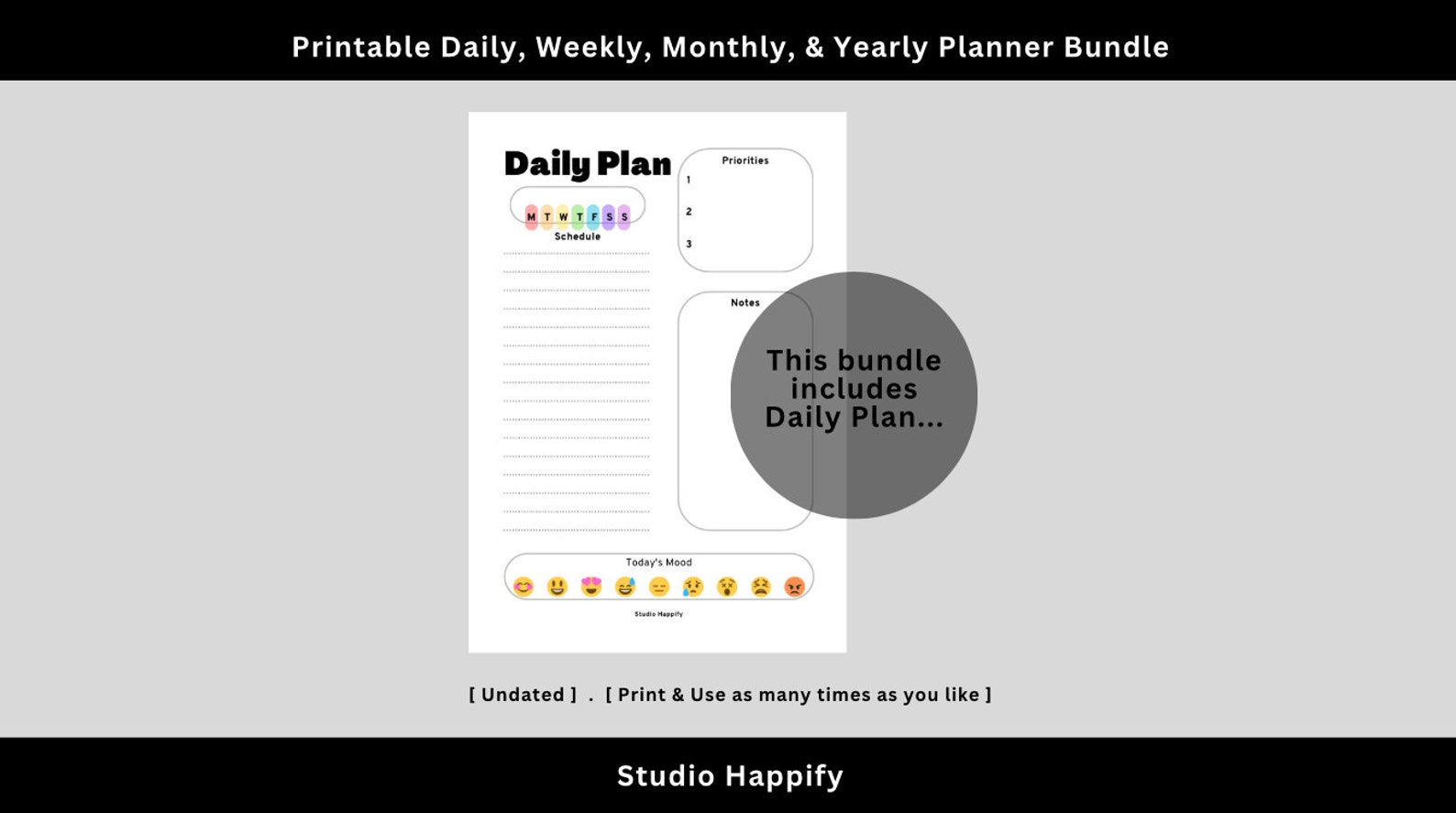 Rainbow Planner, Printable Daily, Weekly, Monthly, & Yearly Planner ...