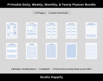 Rainbow Planner, Printable Daily, Weekly, Monthly, & Yearly Planner ...