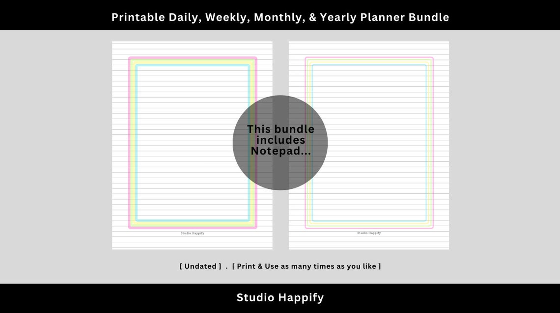 Colorful Neon Planner, Printable Daily, Weekly, Monthly, & Yearly ...