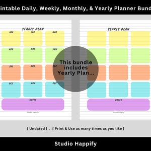 Colorful Neon Planner, Printable Daily, Weekly, Monthly, & Yearly ...