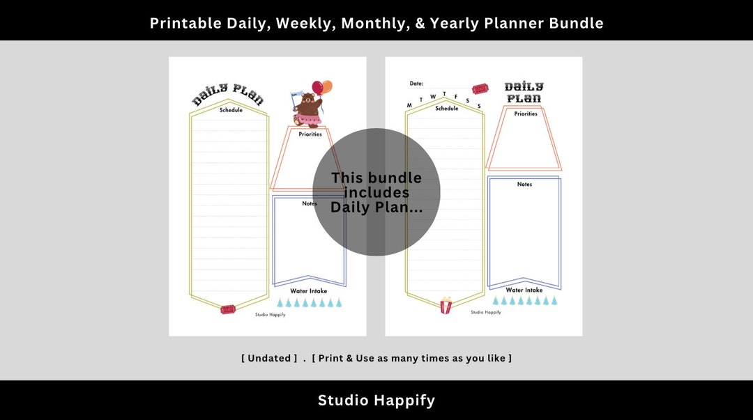 Carnival Circus Planner, Printable Daily, Weekly, Monthly, & Yearly ...