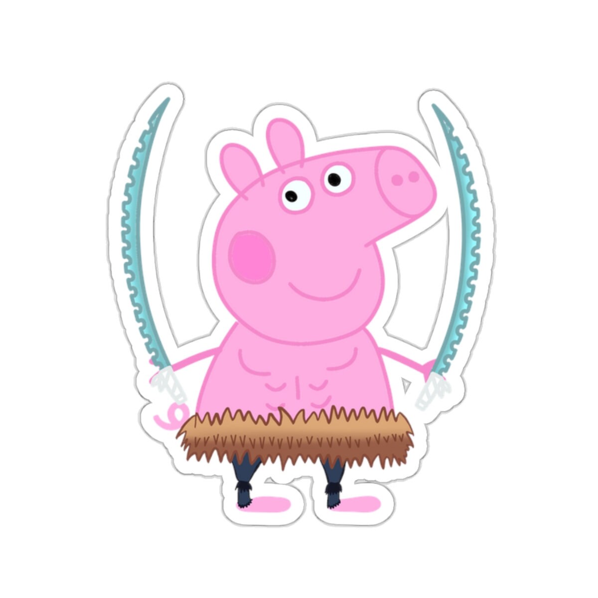 Inosuke Peppa Pig Demon Slayer Nezuko Tanjiro Zenitsu Sticker - Etsy